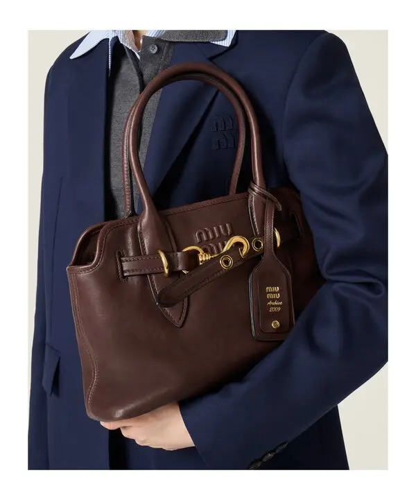 Miu Miu Aventure Nappa Leather Bag - Brown