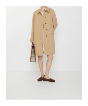 Burberry Long Sleeved Trench Coat - Khaki