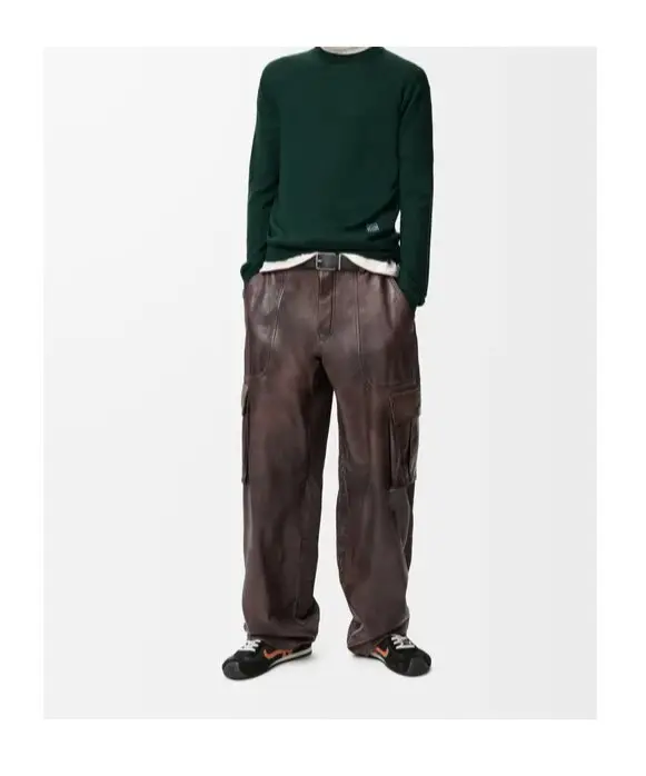 Loewe Crew Neck Wool Sweater With Anagram Embroidery - Green/blue
