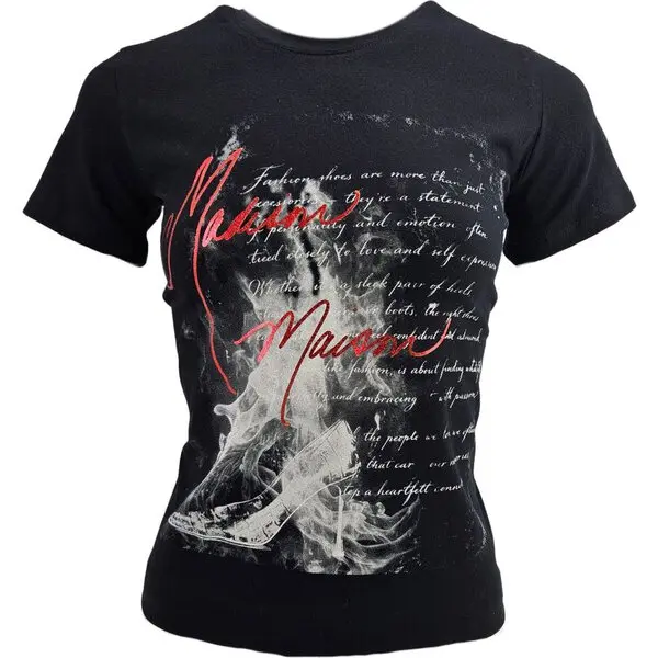 MADISON MAISON Graphic T-shirt With Shoe Illustration - Black