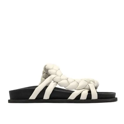 ALTA Corinna Braided Leather Sandals - Off White