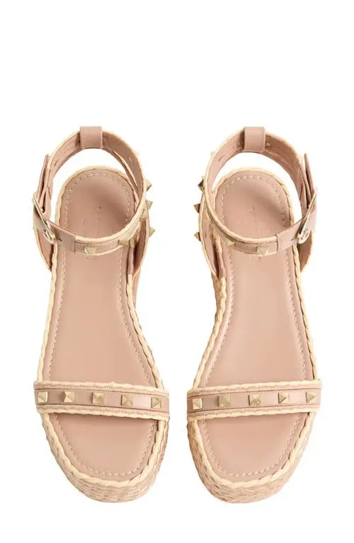 Valentino Garavani Rockstud Ankle Strap Espadrille Platform Sandals