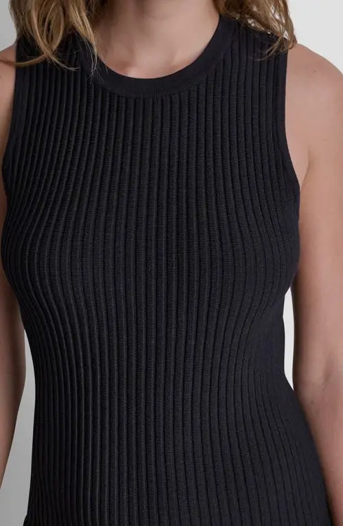 Dkny Sleeveless Fringe Sweater Dress - Black