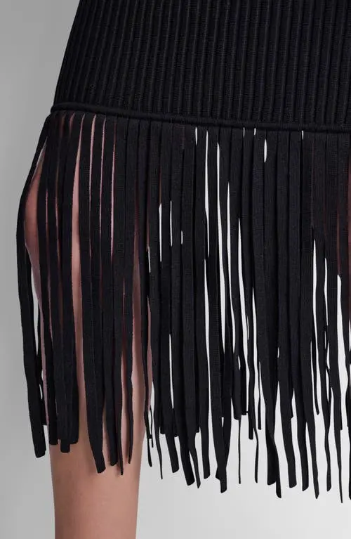 Dkny Sleeveless Fringe Sweater Dress - Black