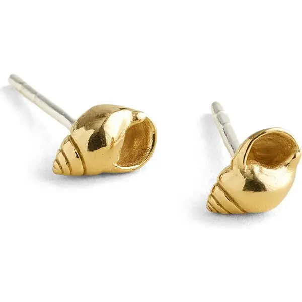 Madewell Demi-fine Shell Stud Earrings - 14k Gold