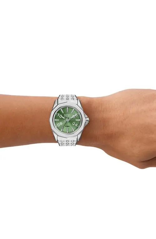 DIESEL® Stinger Bracelet Watch With Sunray Dial - Green/silver