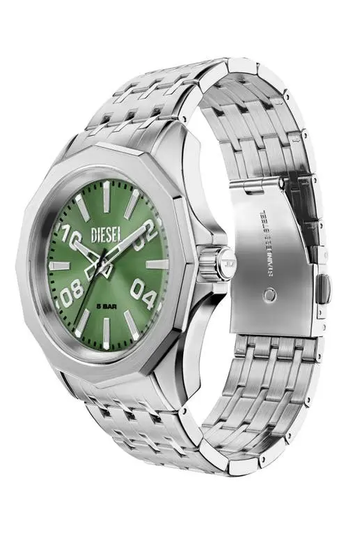DIESEL® Stinger Bracelet Watch With Sunray Dial - Green/silver