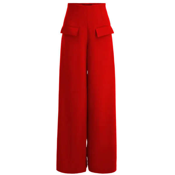 Layo G Stretch Wide-leg Dress Pants - Red