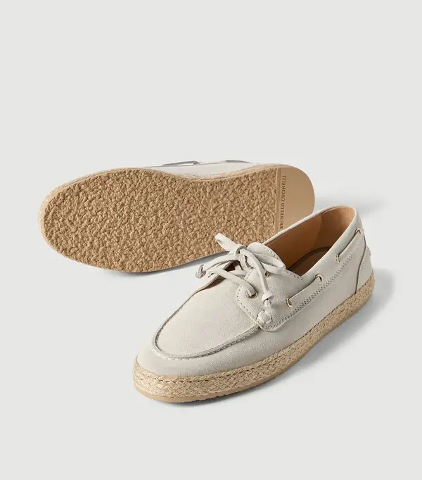 Brunello Cucinelli Suede Penny Loafer Espadrilles