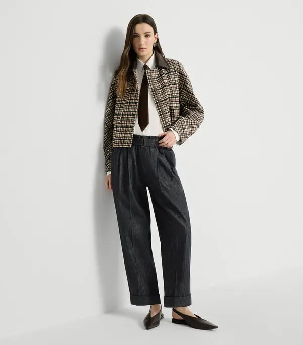 Brunello Cucinelli Belted Wide-leg Denim Trousers