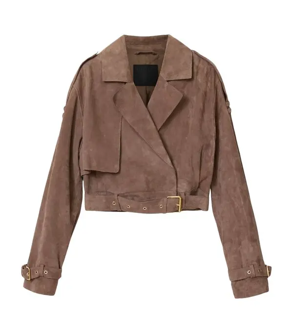 ALLSAINTS Goat Suede Ophelia Jacket - Brown