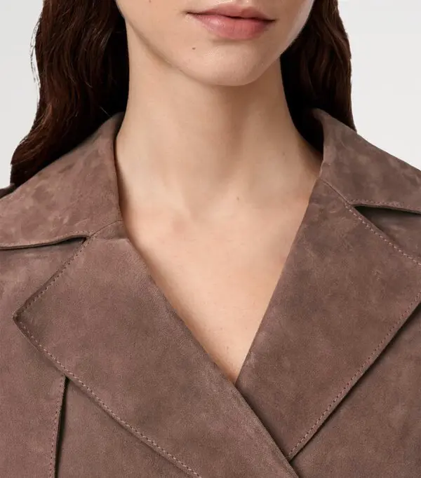 ALLSAINTS Goat Suede Ophelia Jacket - Brown