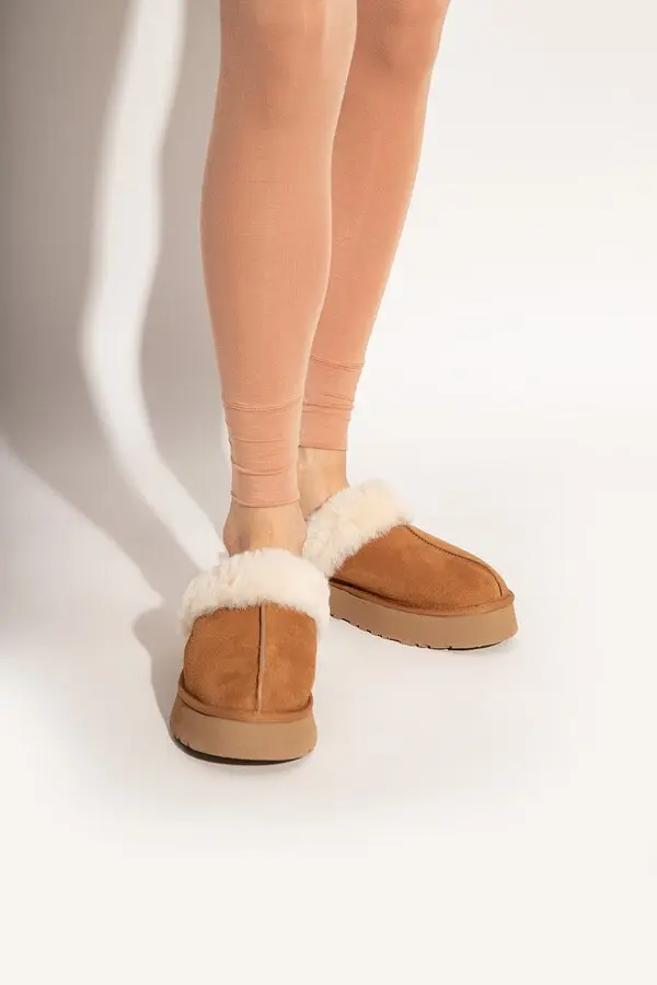 UGG Disquette Shearling Flat Mules - Brown