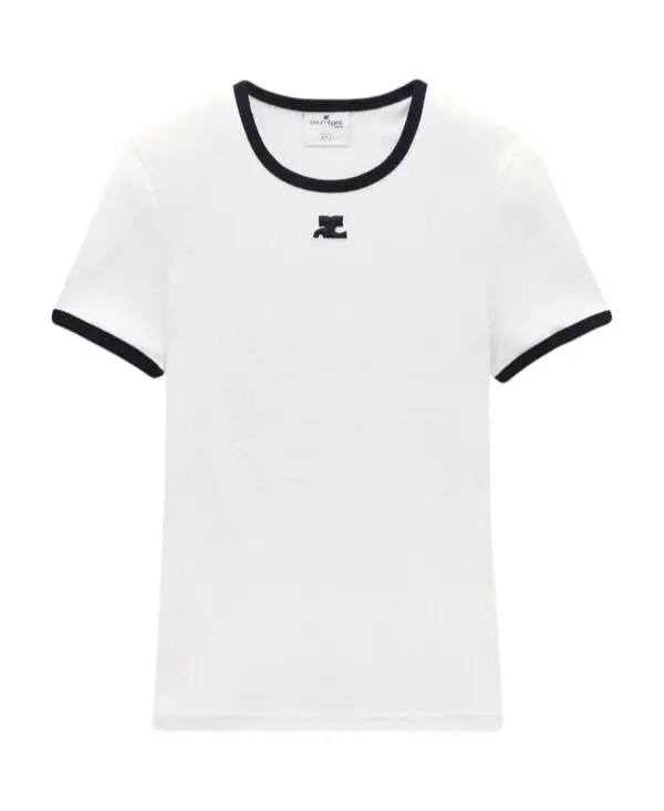 COURREGES Bumpy Crewneck Short-sleeved T-shirt - No
