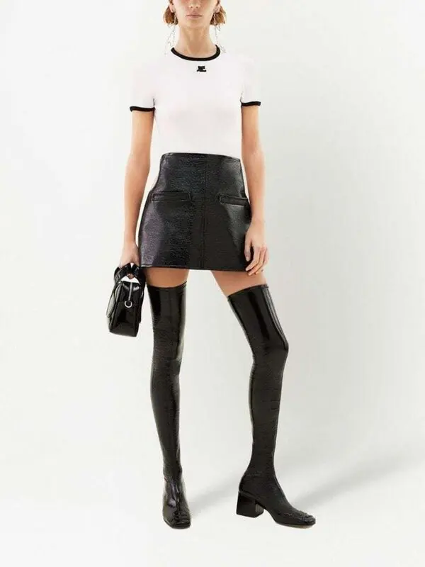COURREGES Bumpy Crewneck Short-sleeved T-shirt - No