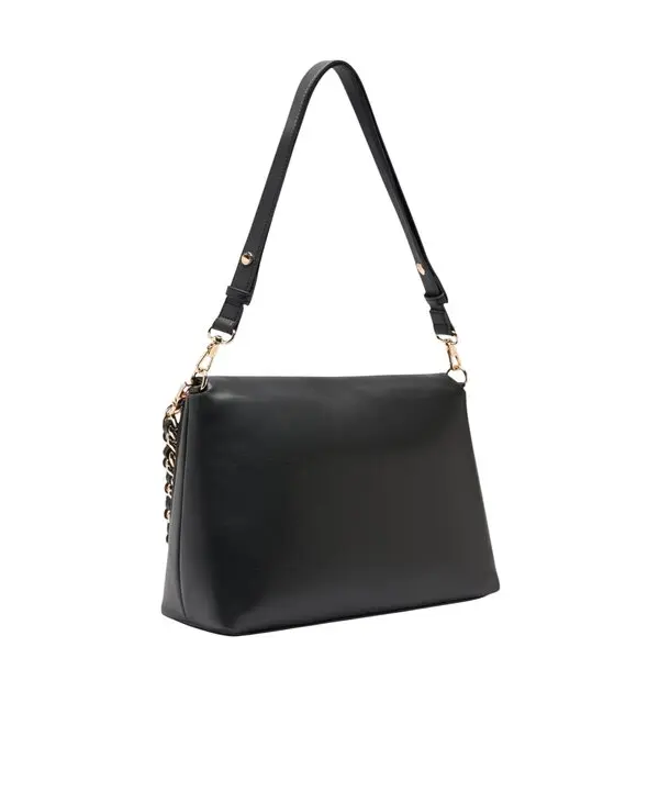 Liu Jo Lapuffy Large Satchel With Braided Chain - Black