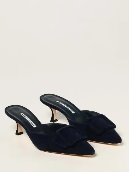 Manolo Blahnik High Heel Slip-on Pumps With Buckle Detail