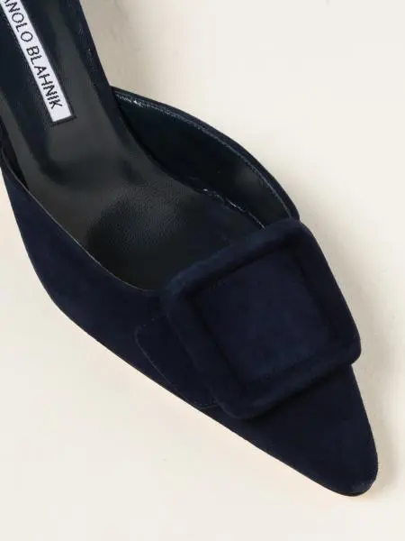 Manolo Blahnik High Heel Slip-on Pumps With Buckle Detail