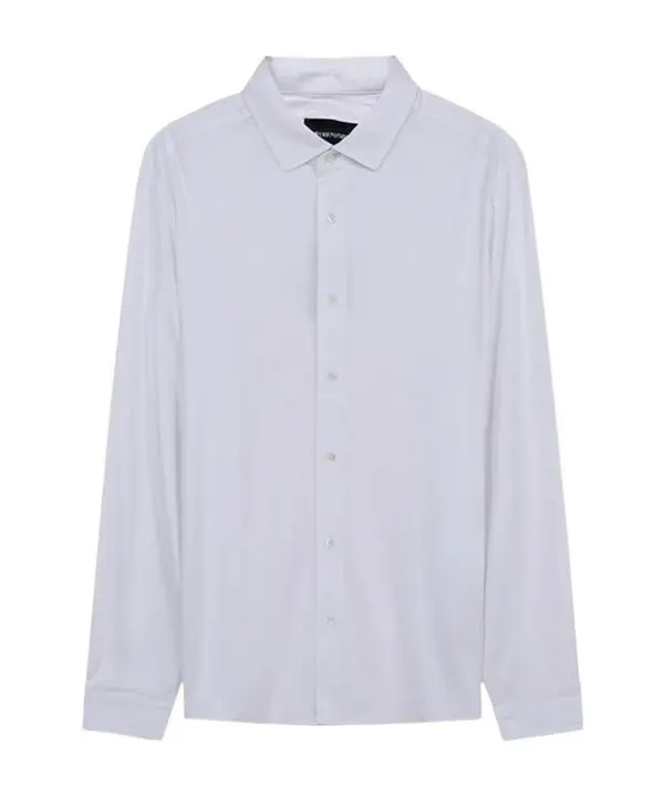 Emporio Armani Curved Hem Buttoned Shirt - White