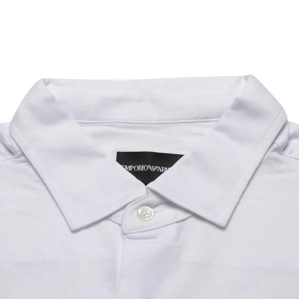 Emporio Armani Curved Hem Buttoned Shirt - White