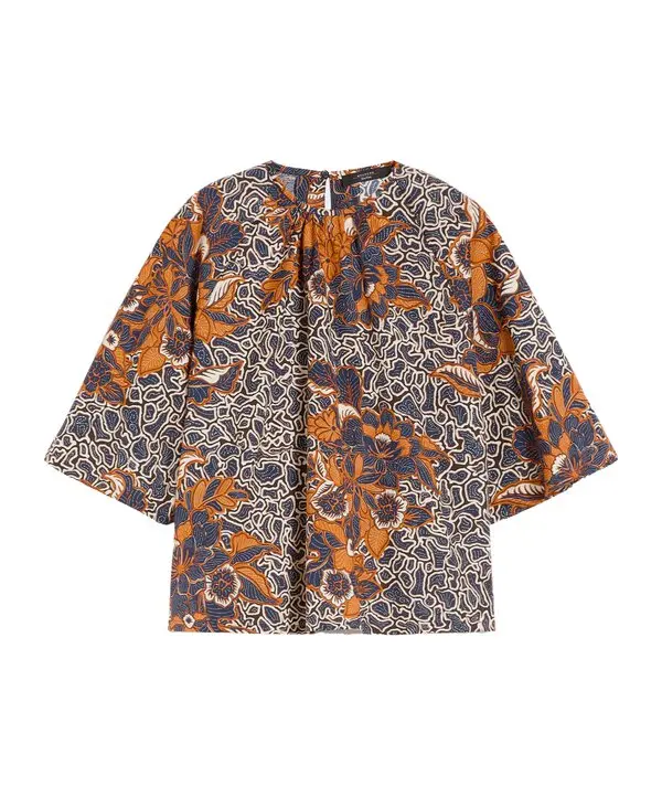 Max Mara Printed Cotton Poplin Shirt
