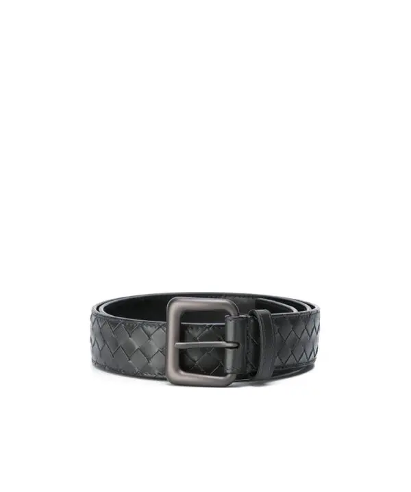 Bottega Veneta Intrecciato Weave Belt - Black