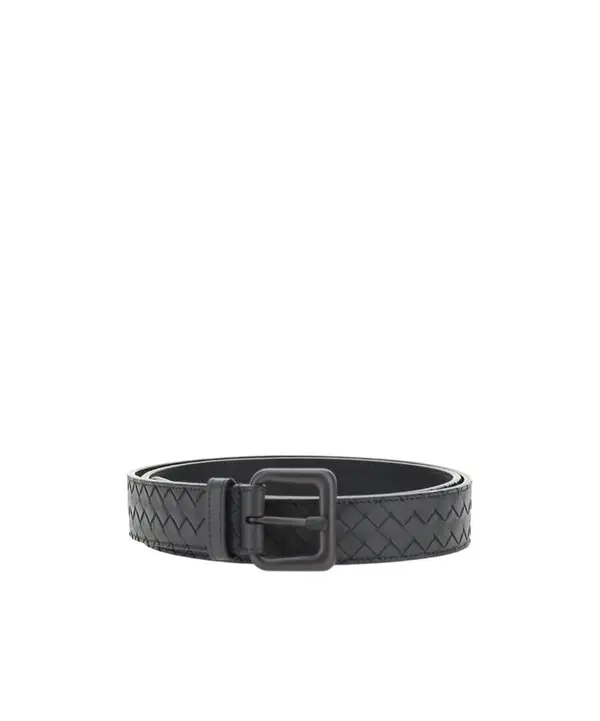 Bottega Veneta Intrecciato Weave Belt - Black