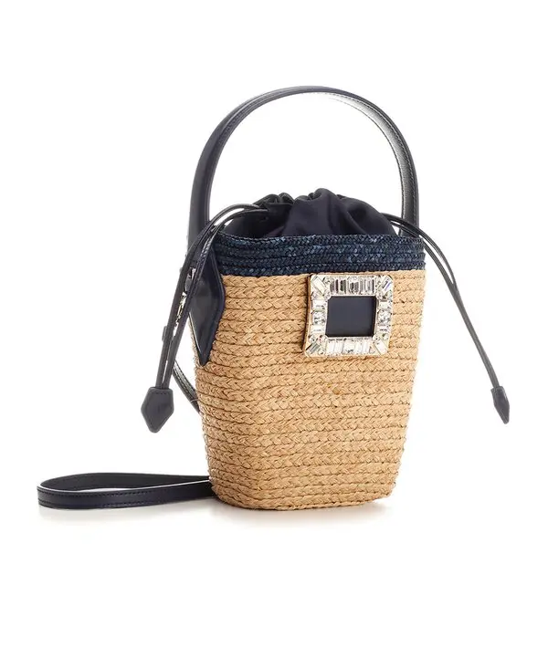 ROGER VIVIER Raffia Bucket Bag
