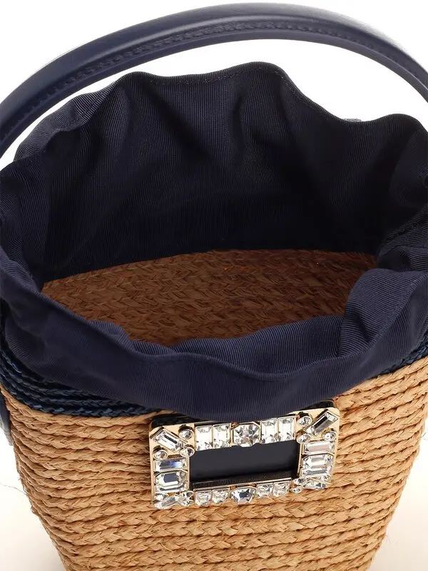 ROGER VIVIER Raffia Bucket Bag