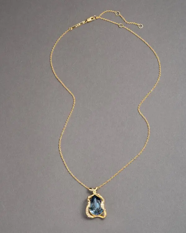 Alexis Bittar Liquid Vine Crystal Pendant Necklace - Sky
