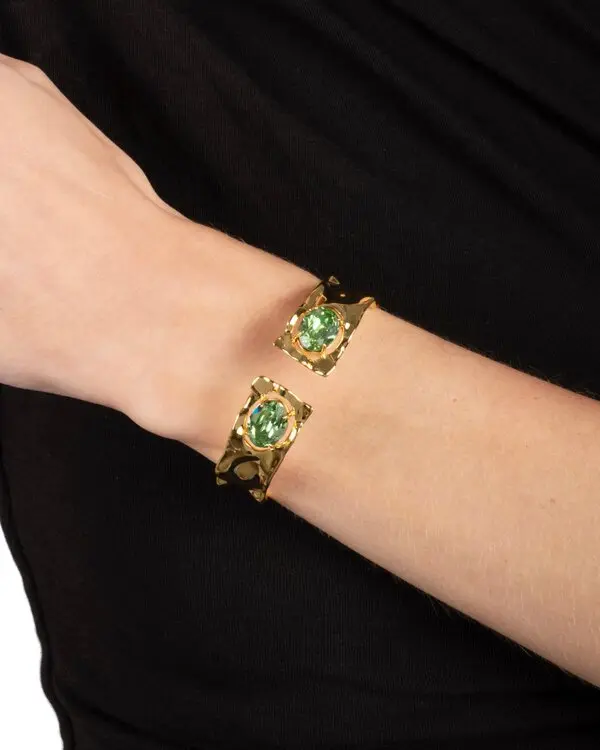 Alexis Bittar Mirrored Crystal Hinge Cuff Bracelet - Basil