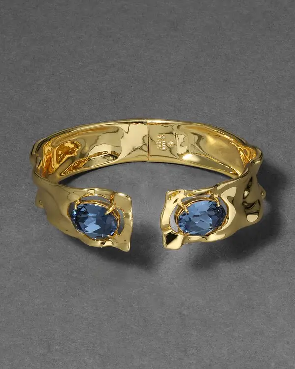Alexis Bittar Mirrored Crystal Hinge Cuff Bracelet - Sky
