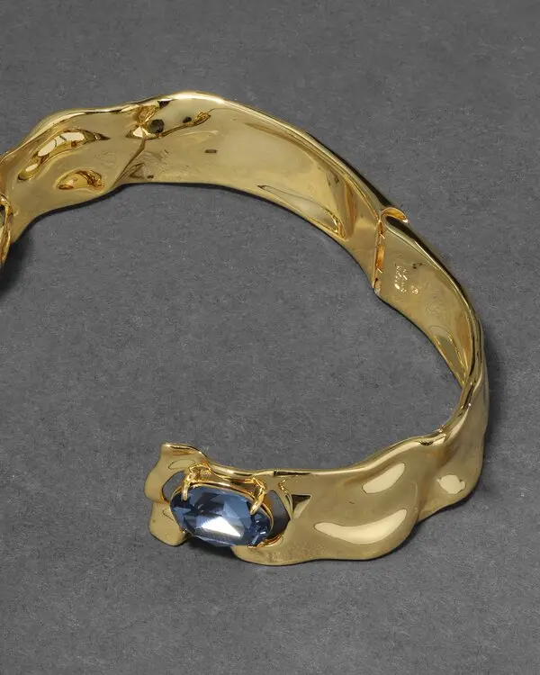 Alexis Bittar Mirrored Crystal Hinge Cuff Bracelet - Sky
