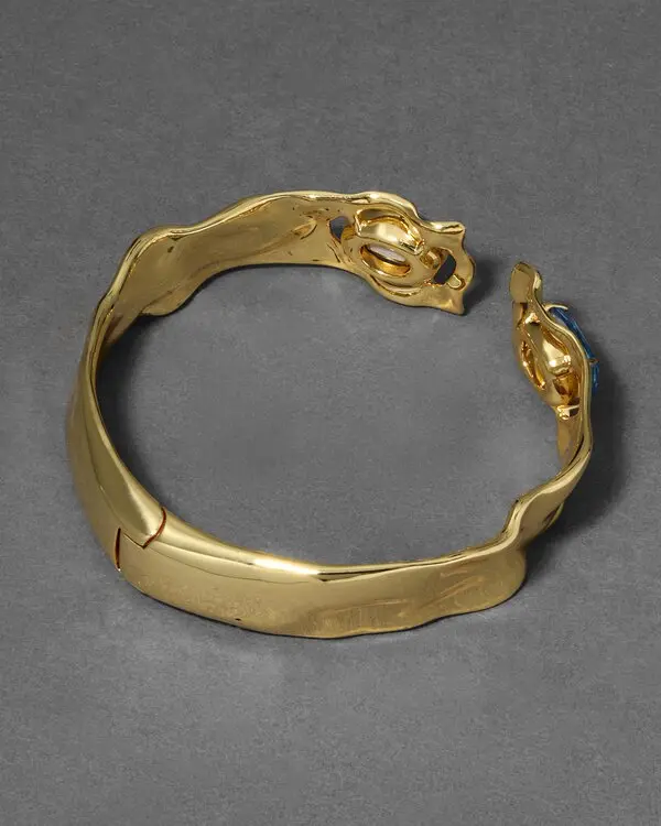 Alexis Bittar Mirrored Crystal Hinge Cuff Bracelet - Sky