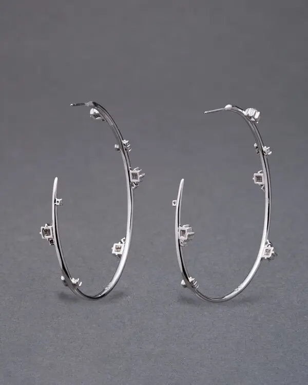 Alexis Bittar Jagged Crystal Studded Hoop Earrings