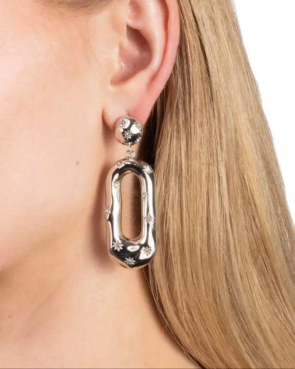 Alexis Bittar Starburst Crystal Link Post Earrings