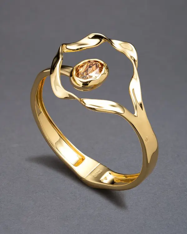 Alexis Bittar Crumpled Orbit Crystal Hinge Bracelet