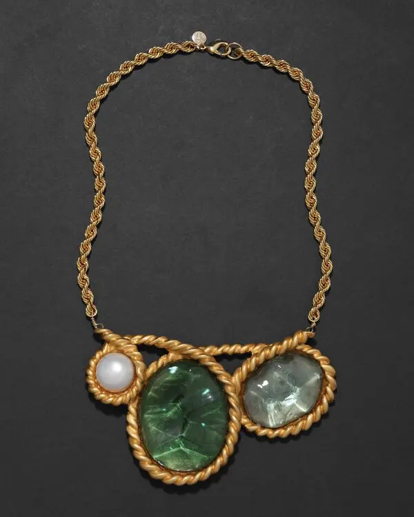 Alexis Bittar Archive Liquid Crystal Rope Bib Necklace - Gold