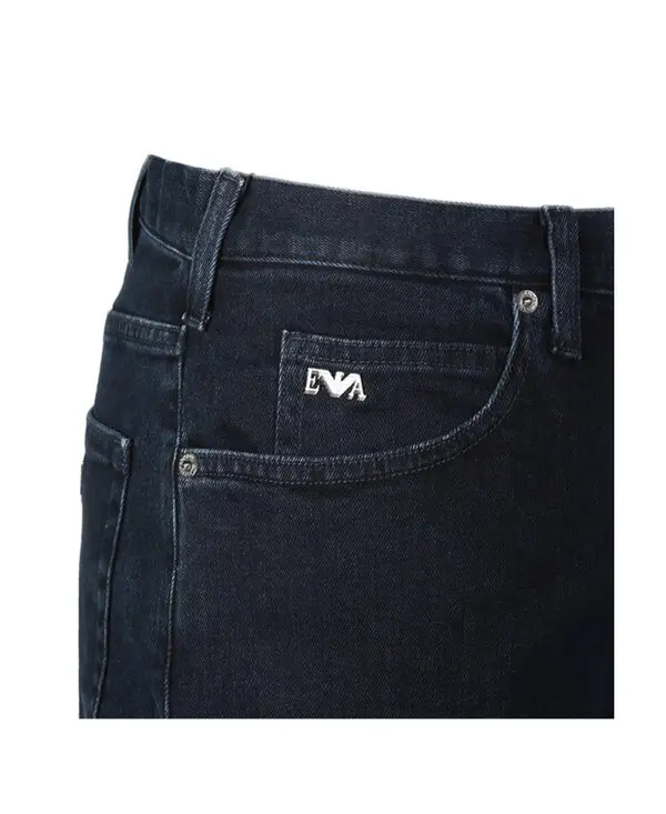 Emporio Armani Low-rise Slim-cut Straight-leg Jeans - Black