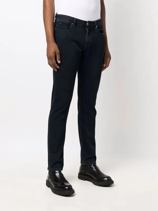Emporio Armani Logo Plaque Flared Jeans - Black