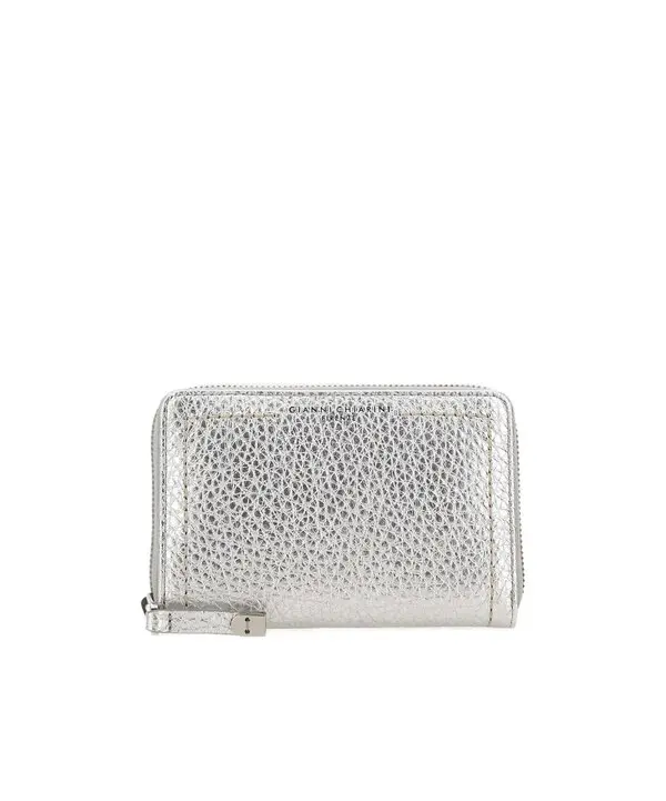 GIANNI CHIARINI Maxi-grain Zip Wallet - Gray