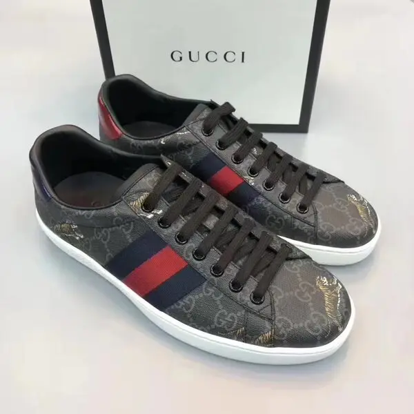 Gucci Ace Gg Supreme Sneaker With Ayers Snake Heel