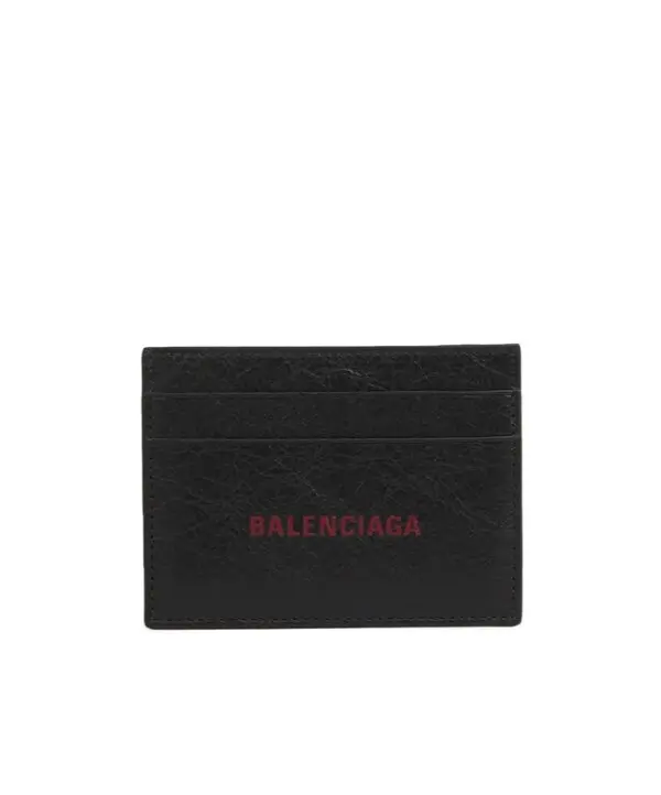 Balenciaga Logo Printed Cardholder - Black