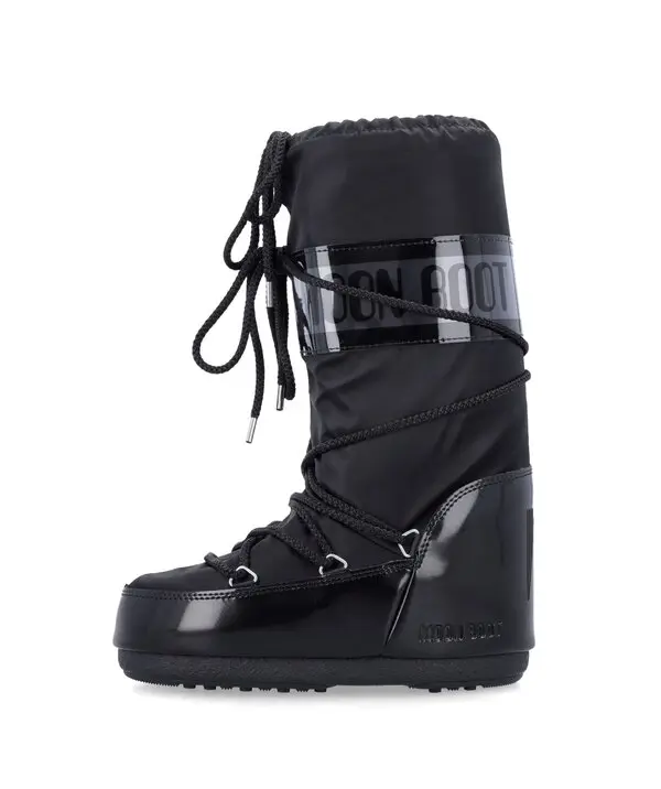 Moon Boot Icon Glance Satin Lace-up Snow Boots - Black
