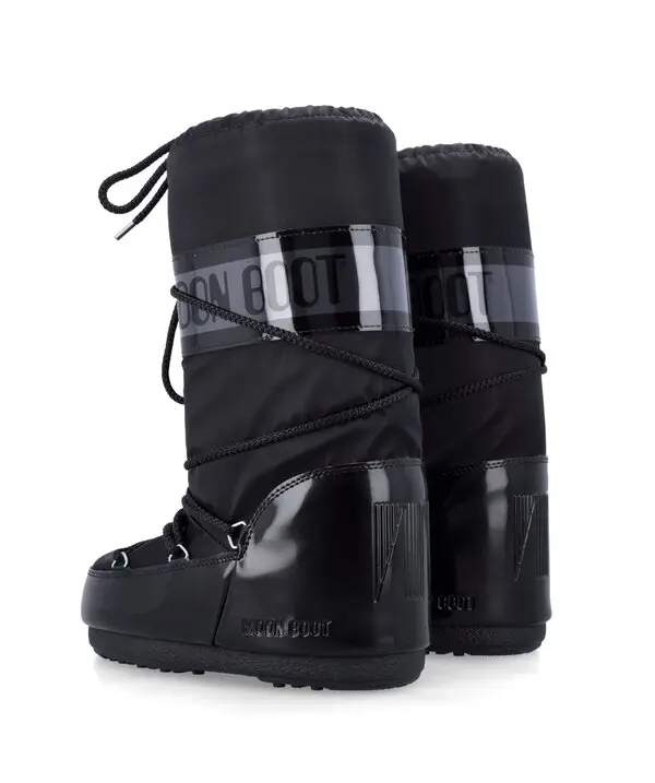 Moon Boot Icon Glance Satin Lace-up Snow Boots - Black