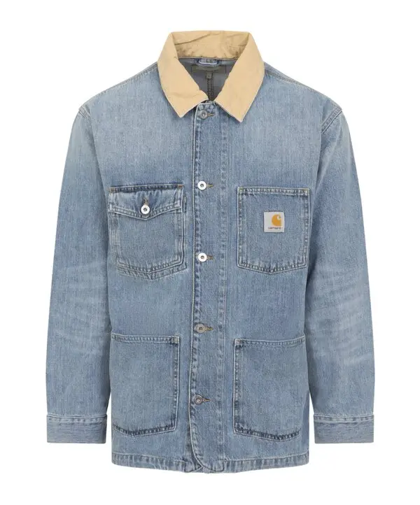 Carhartt Work In Progress Contrast Collar" Denim Jacket - Blue