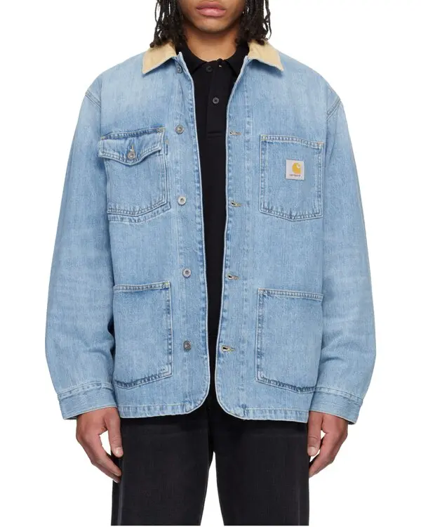 Carhartt Work In Progress Contrast Collar" Denim Jacket - Blue