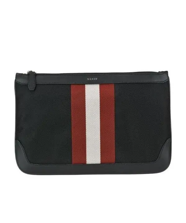 Bally Embossed Logo Clutch Bag - Black