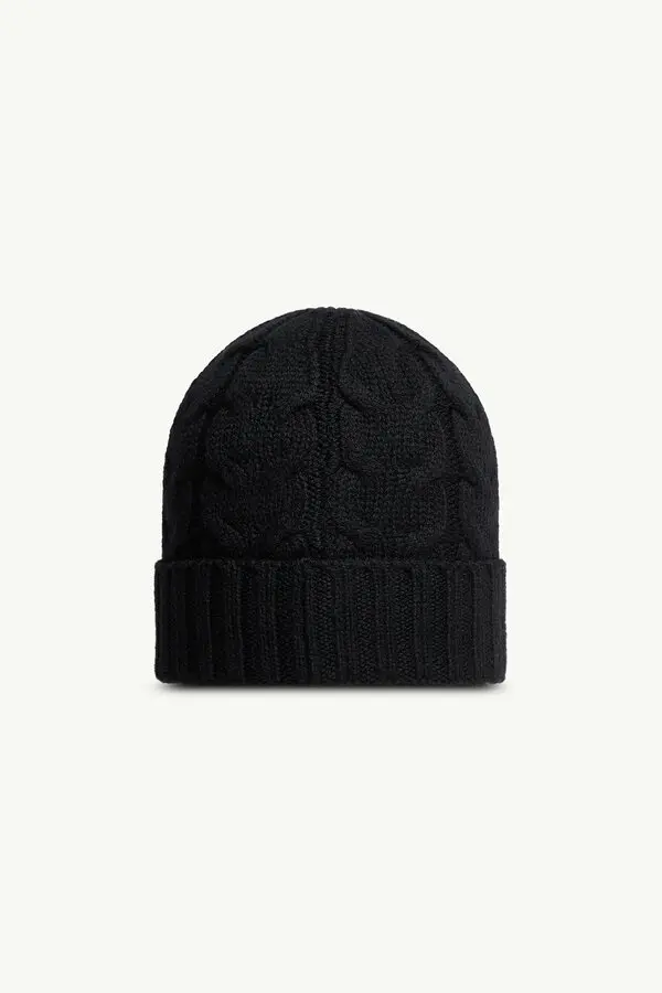 Moncler Cable Knit Wool Beanie