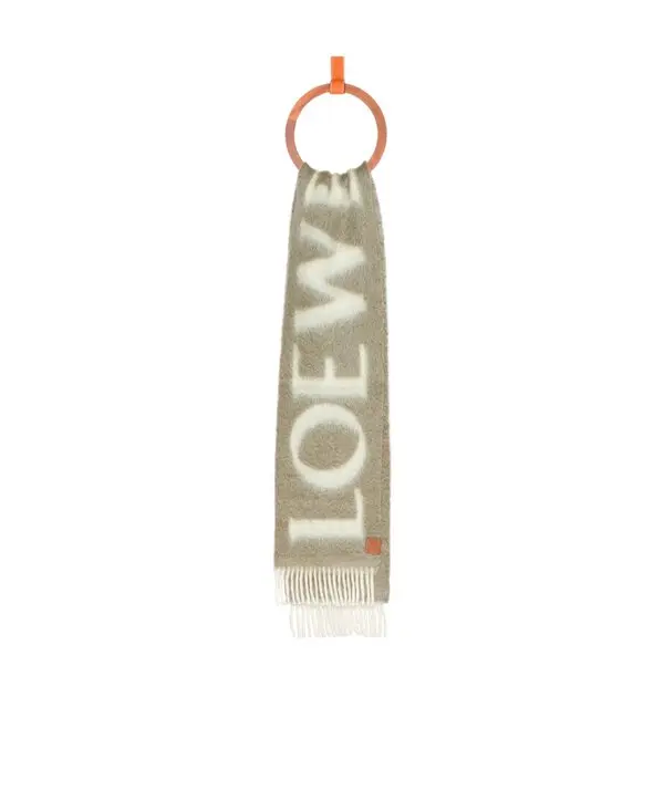 Loewe Scarf In Wool And Mohair - Green